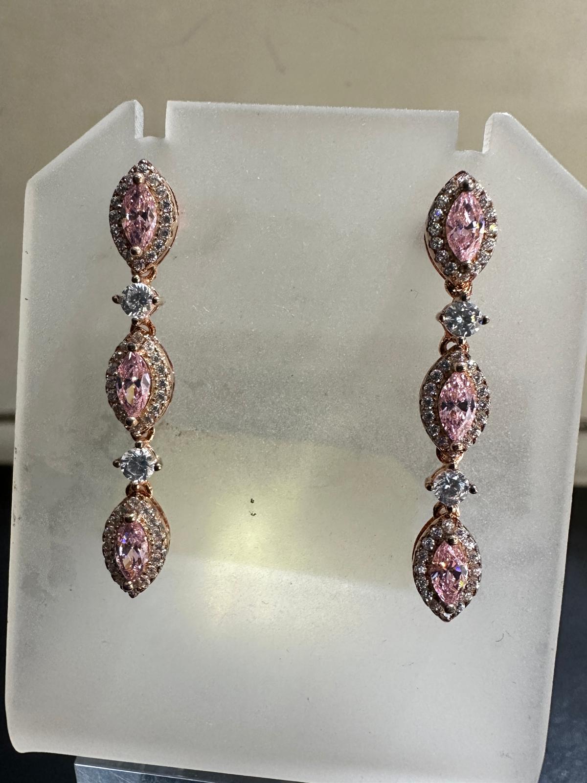 Pink Diamond Dangling Earrings – Art Point